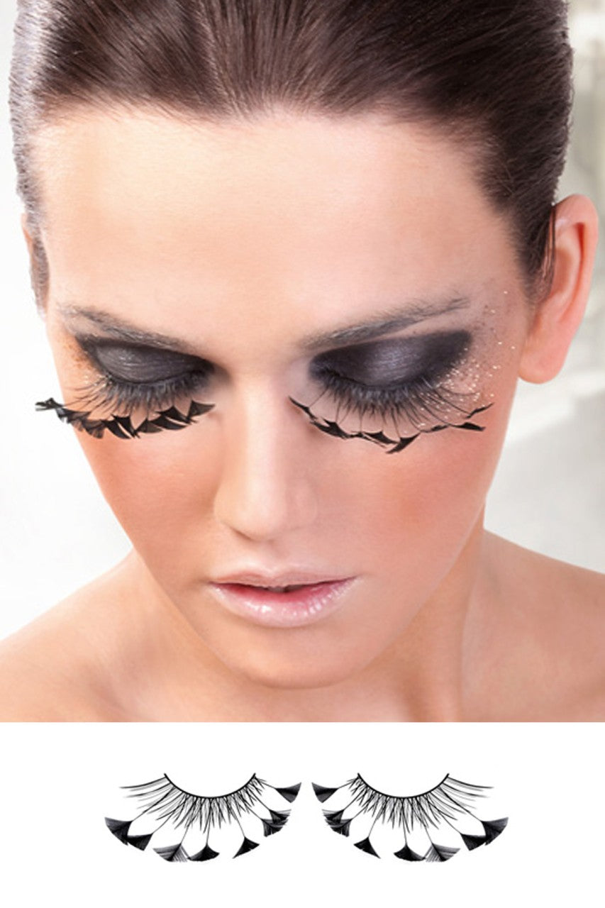 BE608 Baci Black Feather Eyelashes – Exotic Dancewear