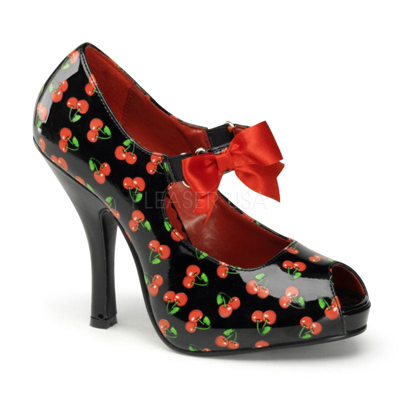 Pin Up Couture CUTIE07 Black/Red Patent Sexy Shoes Discontinued Sale S – Exotic Dancewear